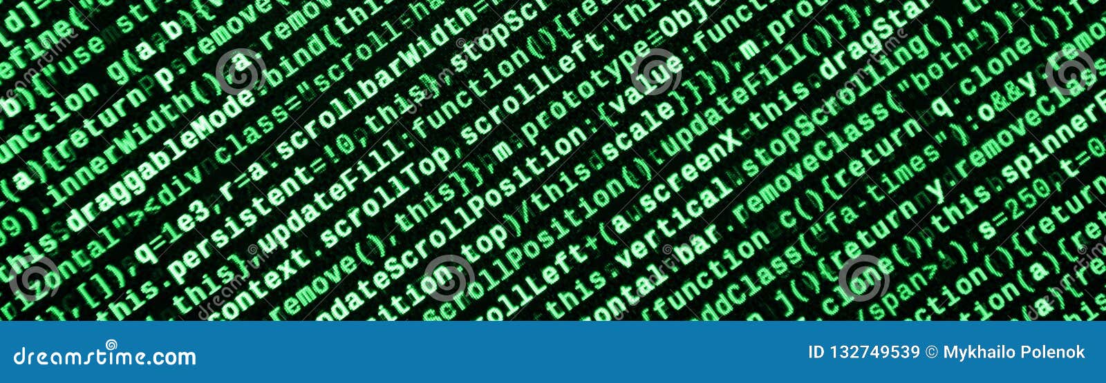 JavaScript Code in Text Editor. Coding Cyberspace Concept. Screen of ...