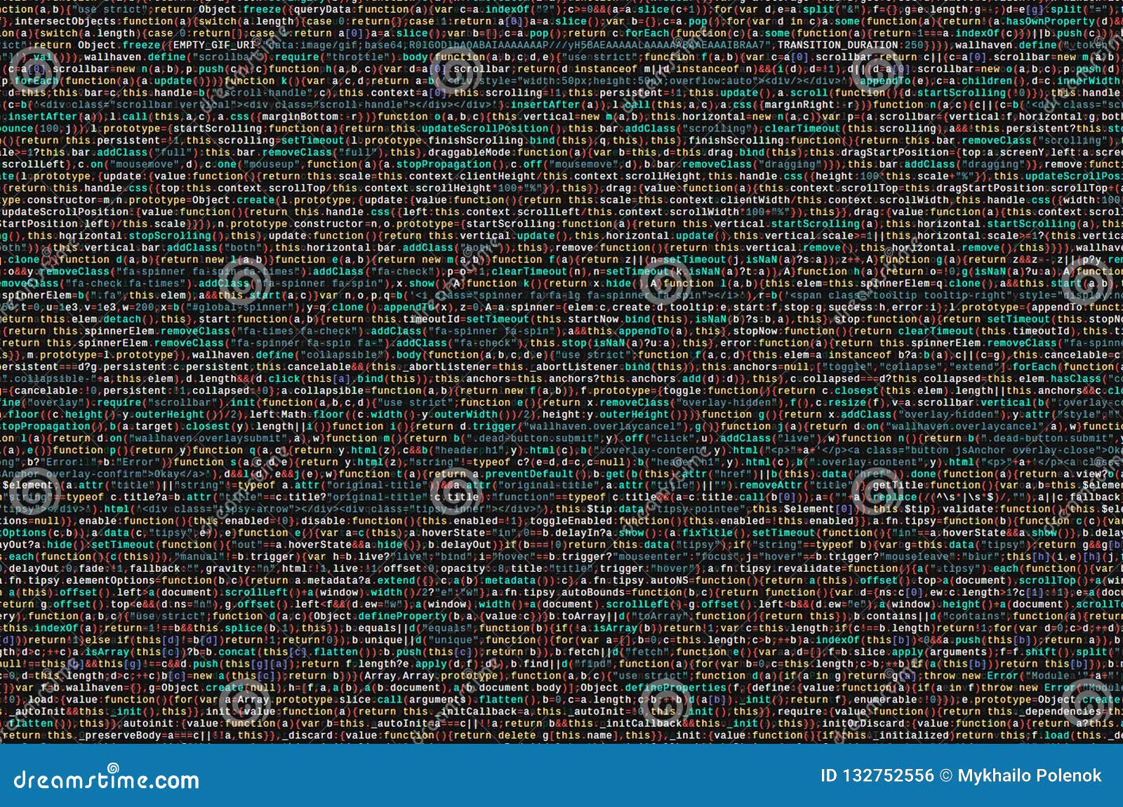 Javascript Code In Text Editor Coding Cyberspace Concept Screen Of Web Developing Code Stock