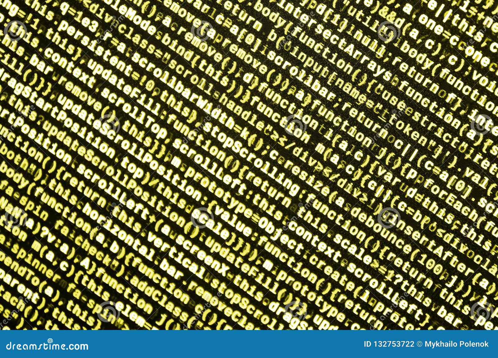 JavaScript Code in Text Editor. Coding Cyberspace Concept. Screen of ...