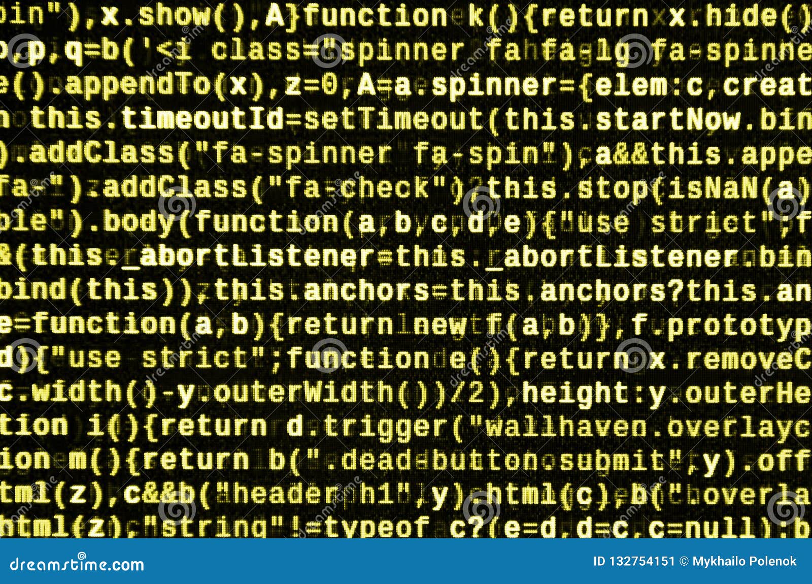 JavaScript Code in Text Editor. Coding Cyberspace Concept. Screen of ...