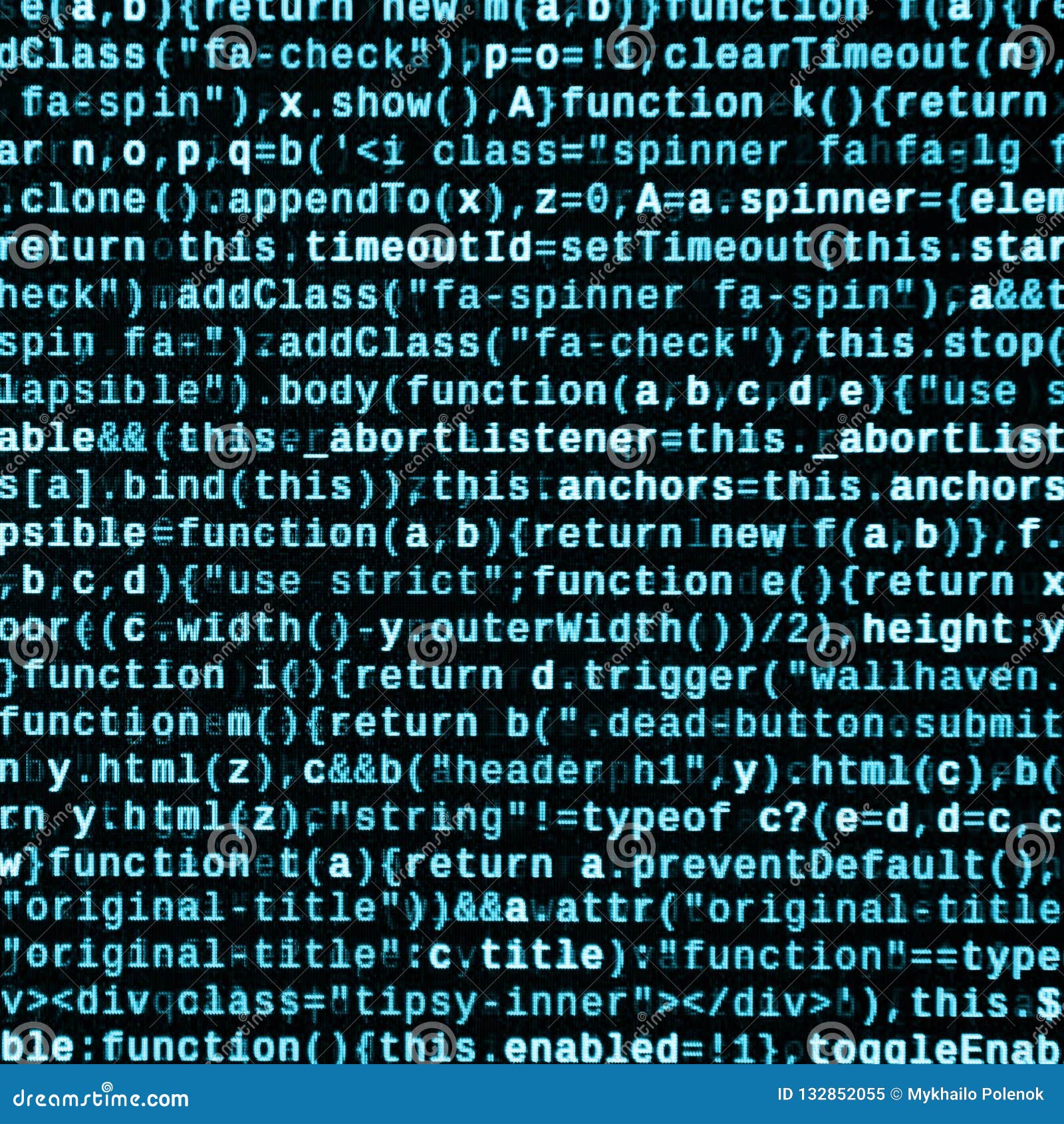 JavaScript Code in Text Editor. Coding Cyberspace Concept. Screen of ...