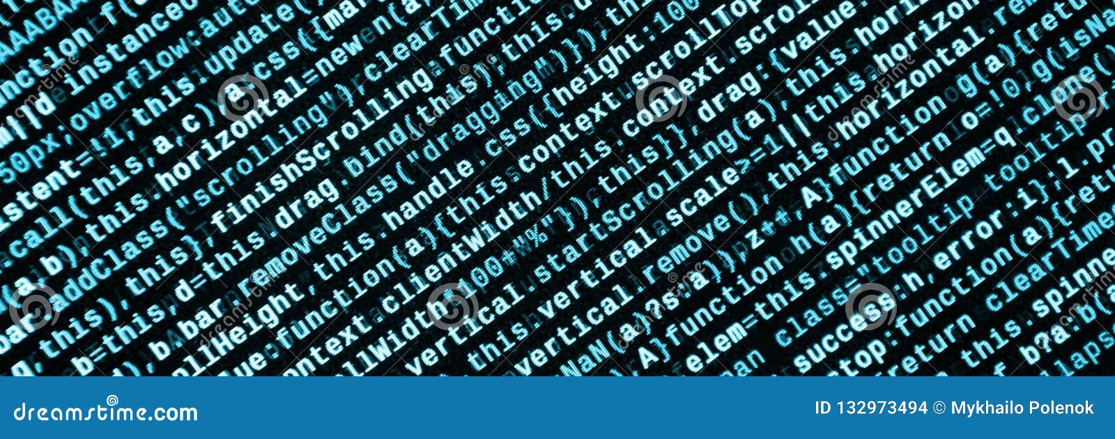 JavaScript Code in Text Editor. Coding Cyberspace Concept. Screen of ...