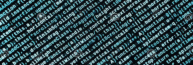 JavaScript Code in Text Editor. Coding Cyberspace Concept. Screen of ...