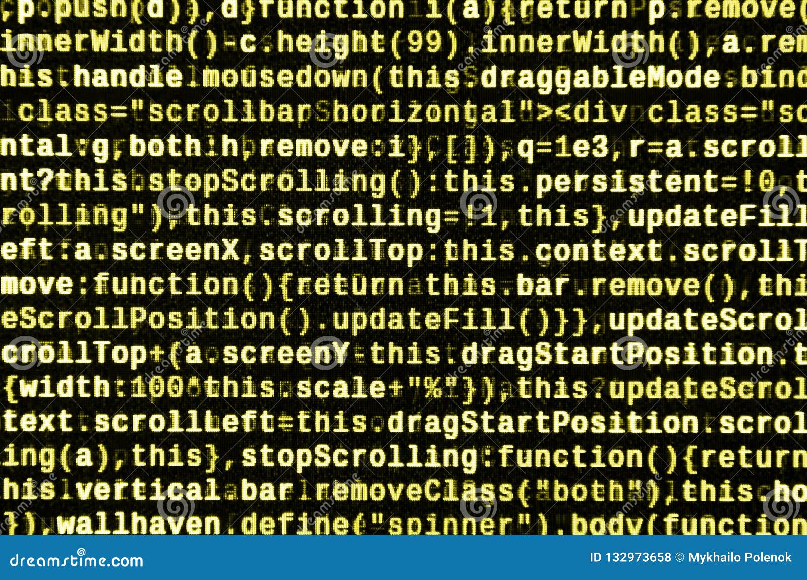 Javascript Code In Text Editor Coding Cyberspace Concept Screen Of Web Developing Code Stock
