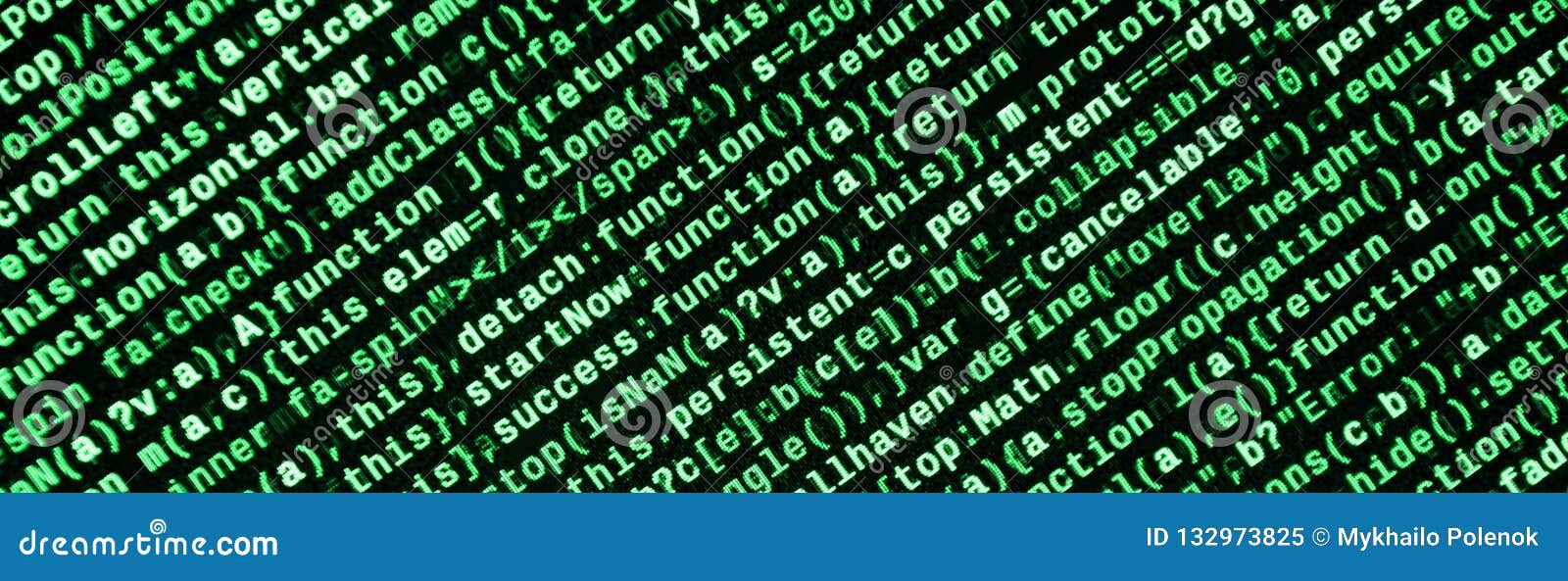 JavaScript Code in Text Editor. Coding Cyberspace Concept. Screen of ...