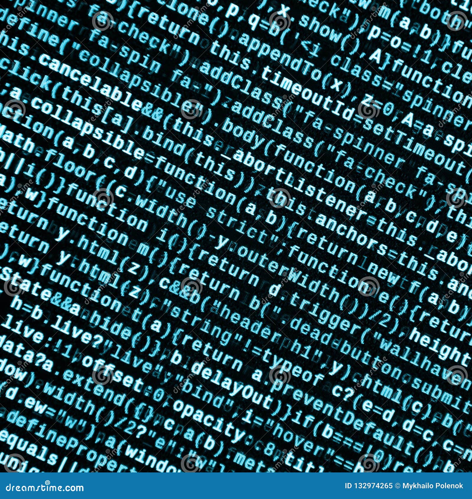 JavaScript Code in Text Editor. Coding Cyberspace Concept. Screen of ...