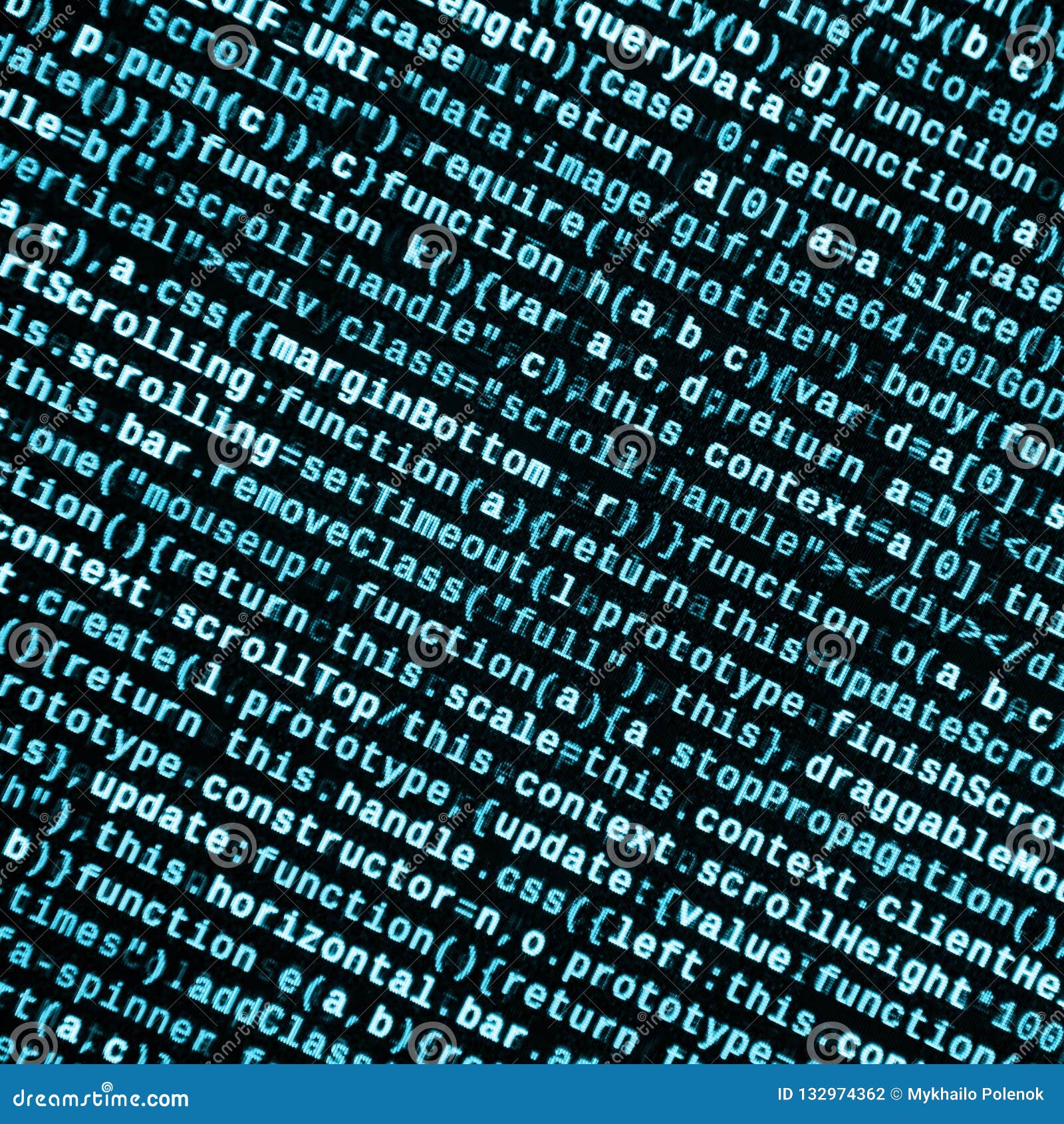 Javascript Code In Text Editor Coding Cyberspace Concept Screen Of Web Developing Code Stock