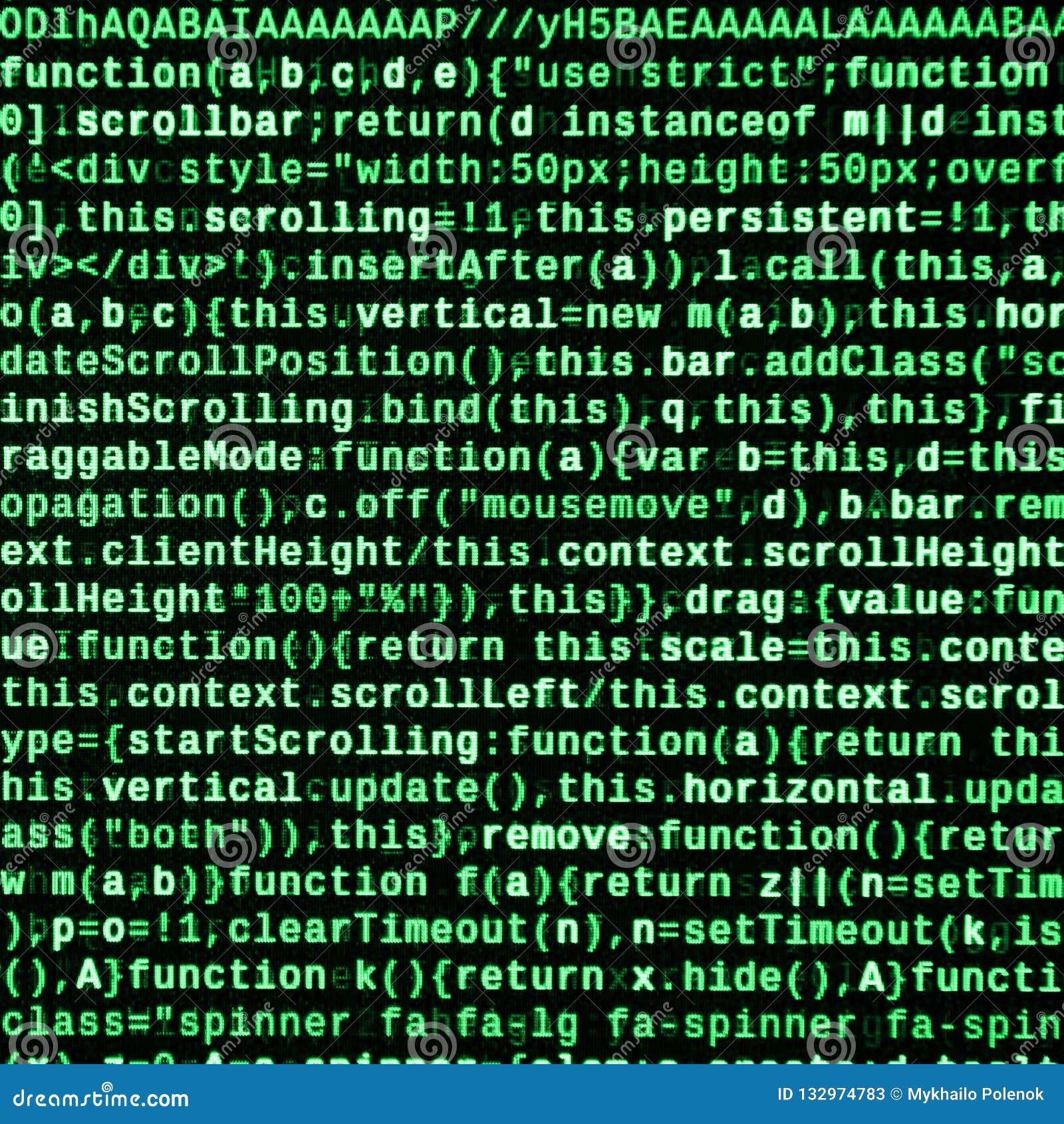 JavaScript Code in Text Editor. Coding Cyberspace Concept. Screen of ...