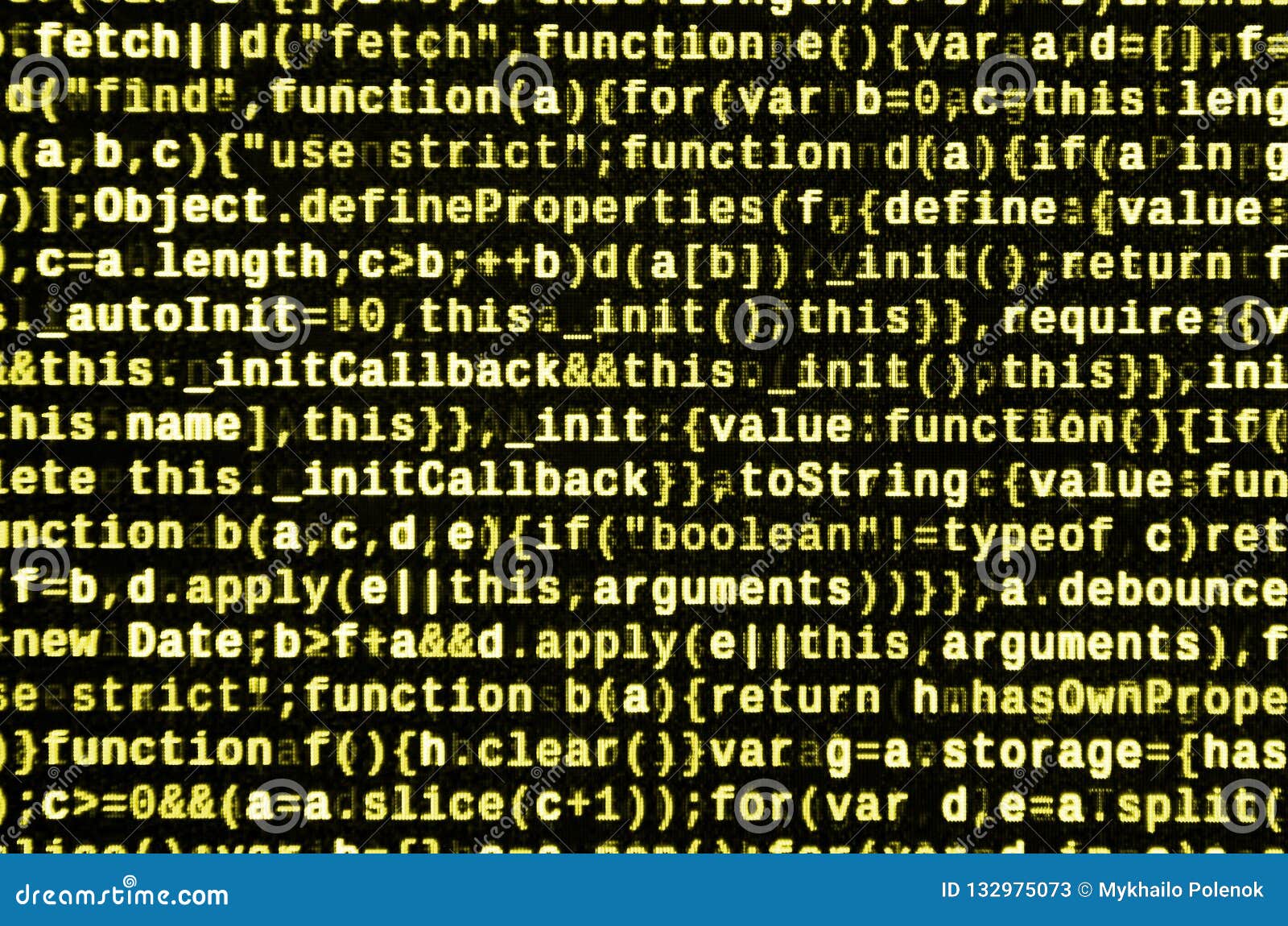 Javascript Code In Text Editor Coding Cyberspace Concept Screen Of Web Developing Code Stock