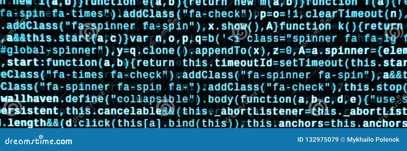 Javascript Code In Text Editor Coding Cyberspace Concept Screen Of Web Developing Code Stock