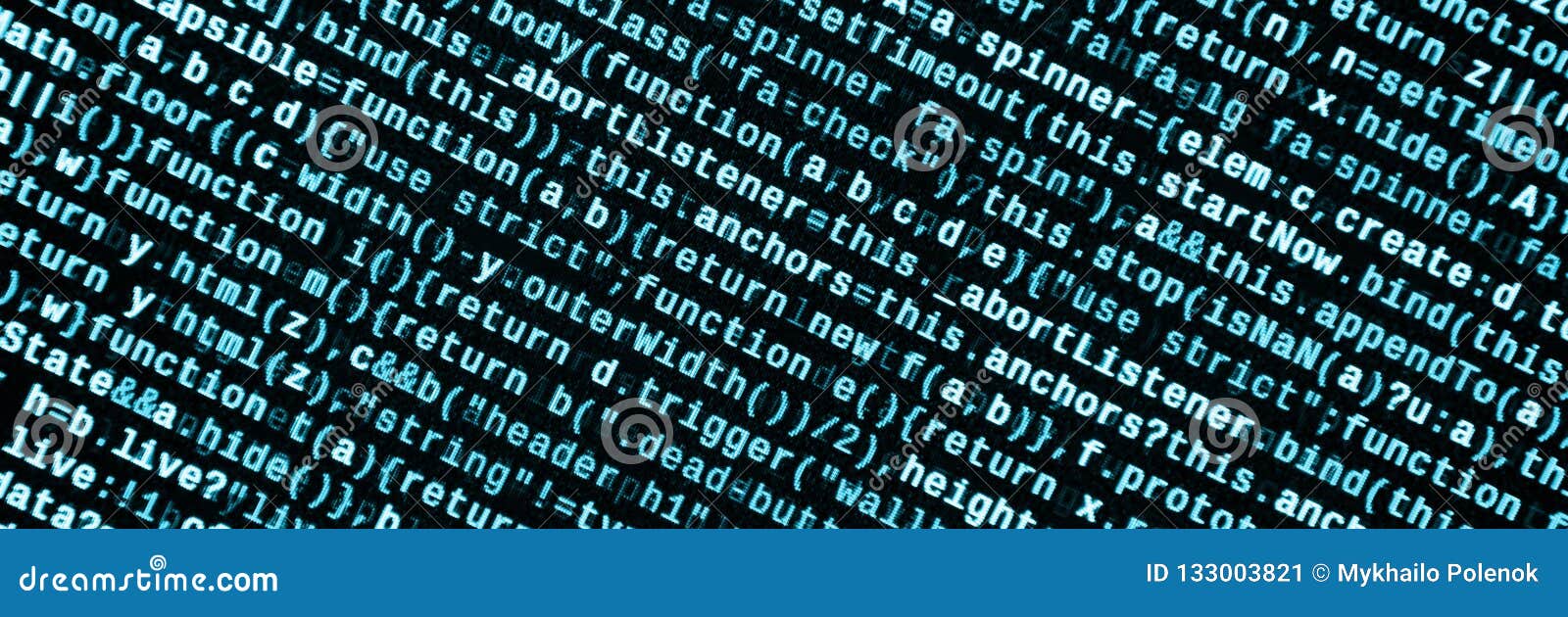 JavaScript Code in Text Editor. Coding Cyberspace Concept. Screen of ...