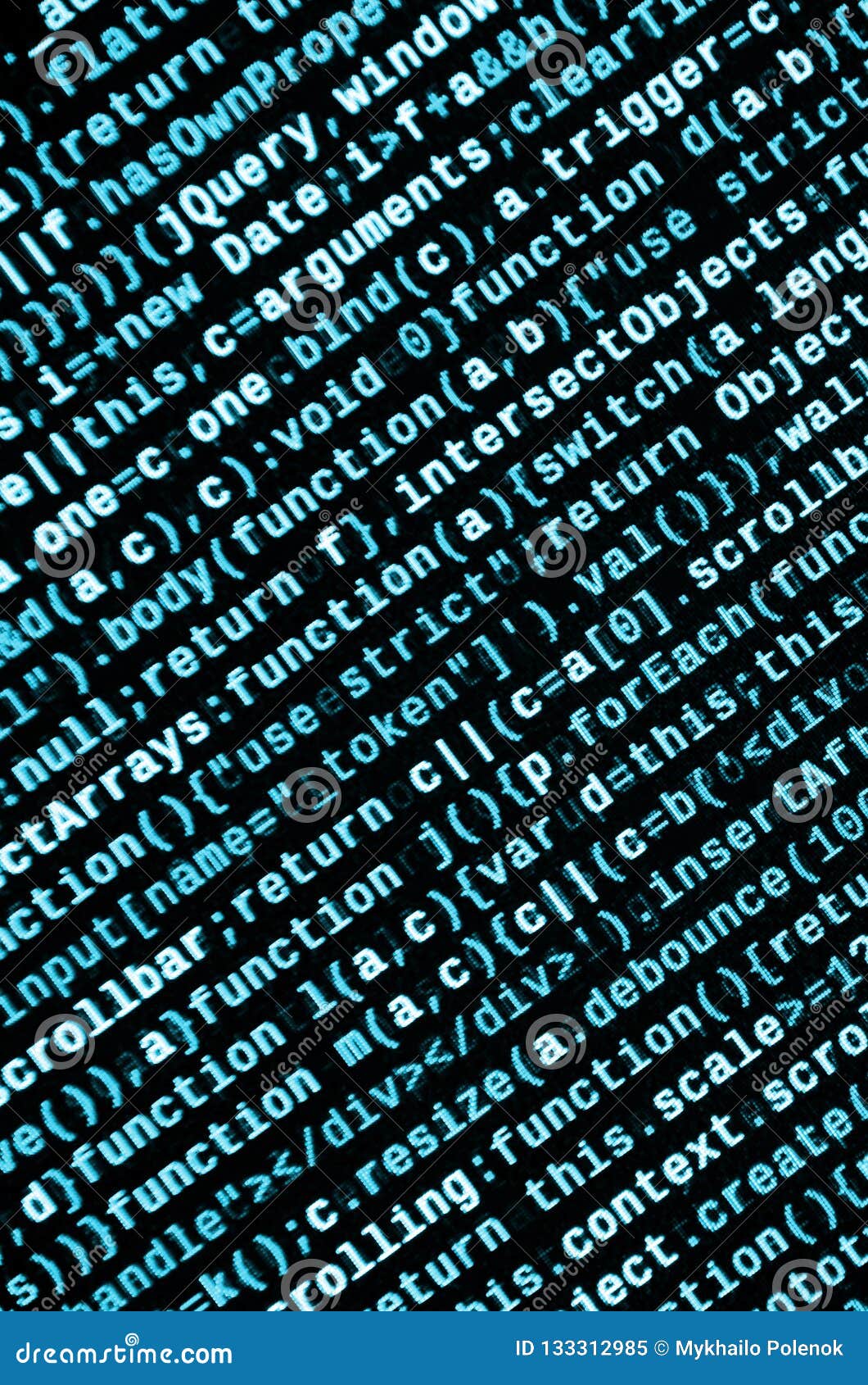 Javascript Code In Text Editor Coding Cyberspace Concept Screen Of Web Developing Code Stock