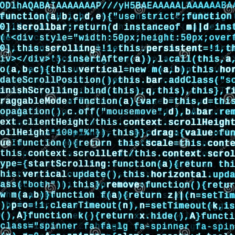 JavaScript Code in Text Editor. Coding Cyberspace Concept. Screen of ...