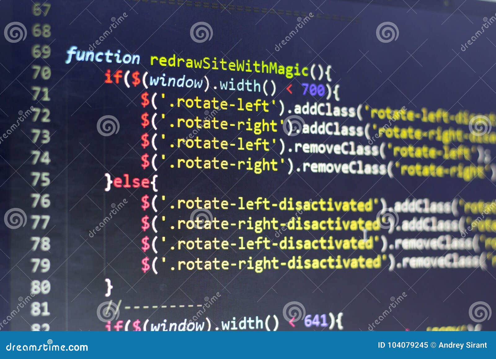 Javascript Front End Code Computer Programmerings Broncode Het Abstracte Scherm Van