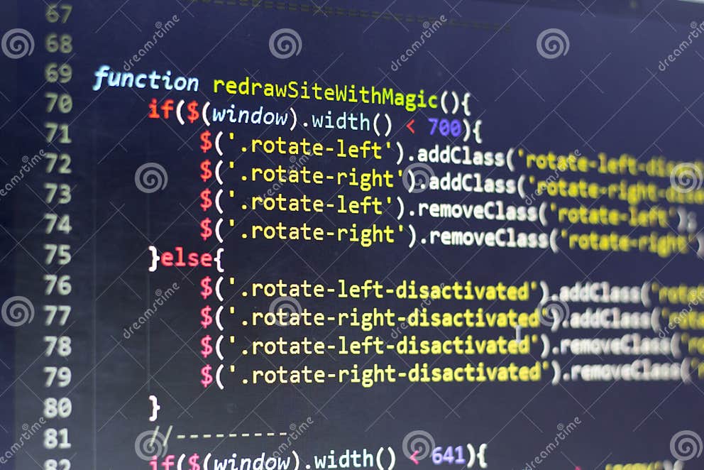 Javascript Front-end Code. Computer Programming Source Code. Abstract ...