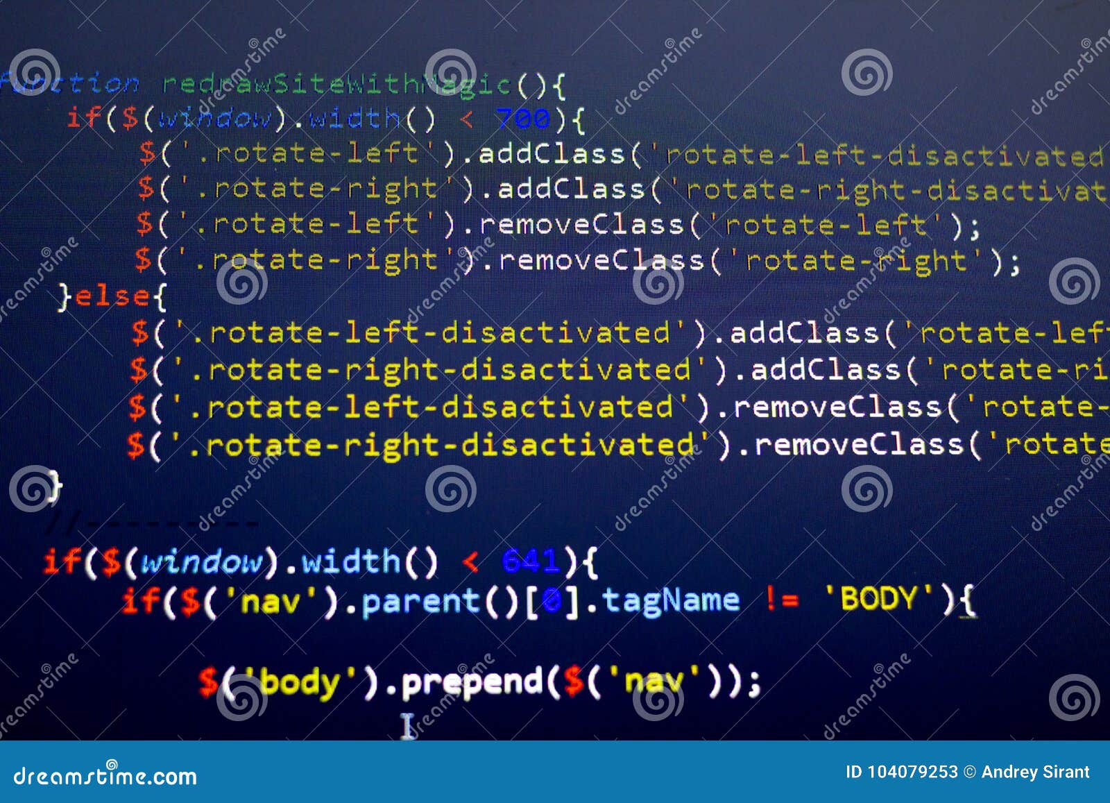 Javascript Front End Code Computer Programming Source Code Abstract Screen Of Web Developer