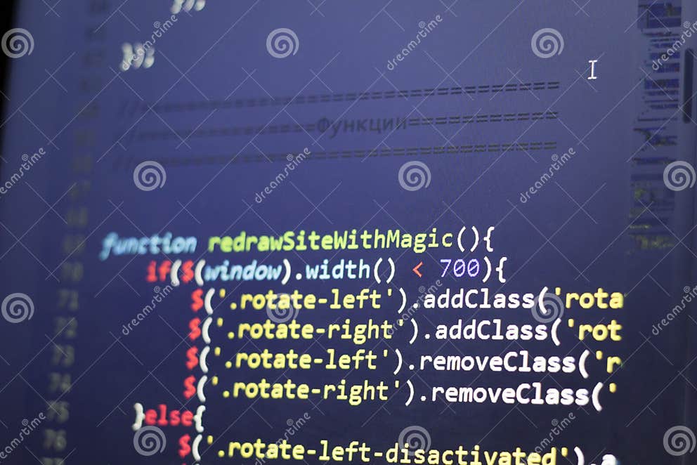 Javascript Front-end Code. Computer Programming Source Code. Abstract ...