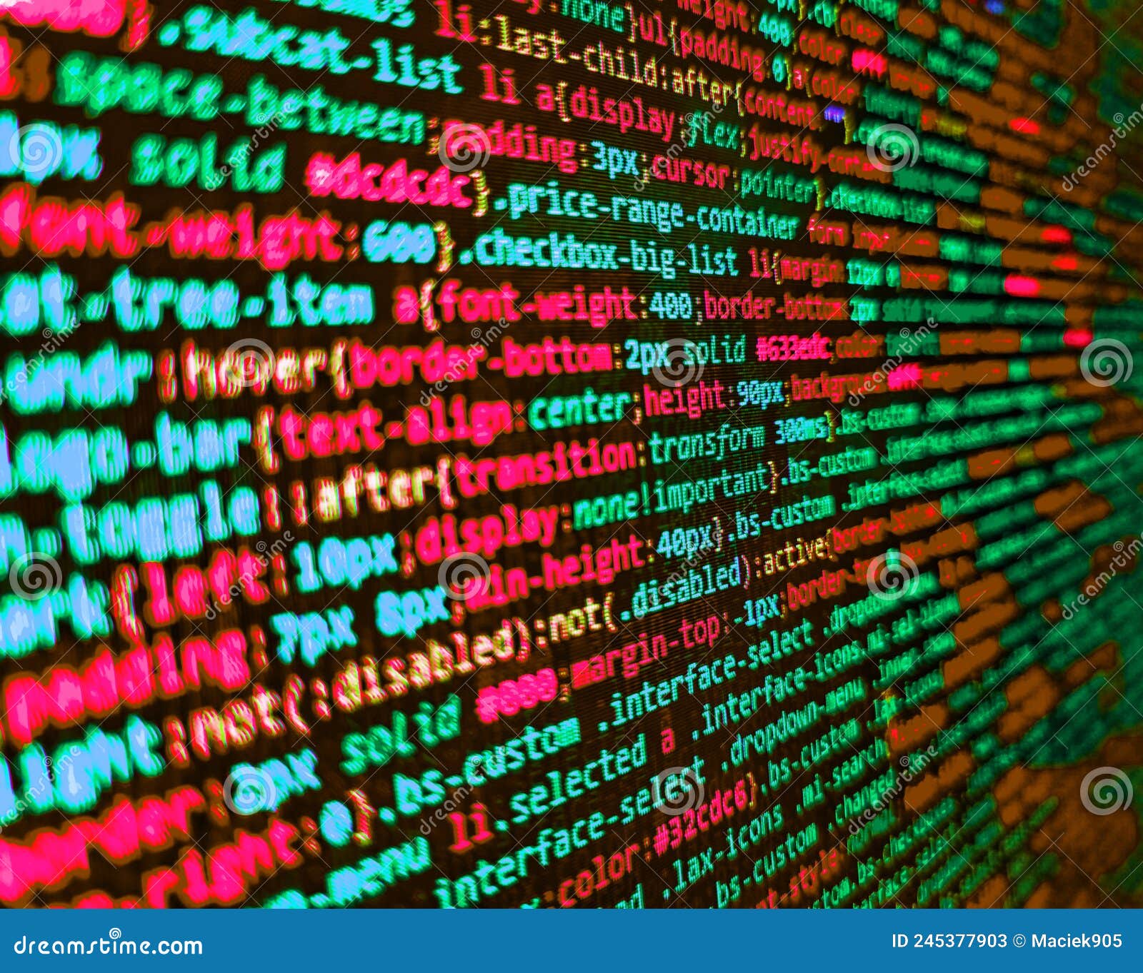 Javascript Functions Variables Objects Javascript Code In Bracket Software Stock Image