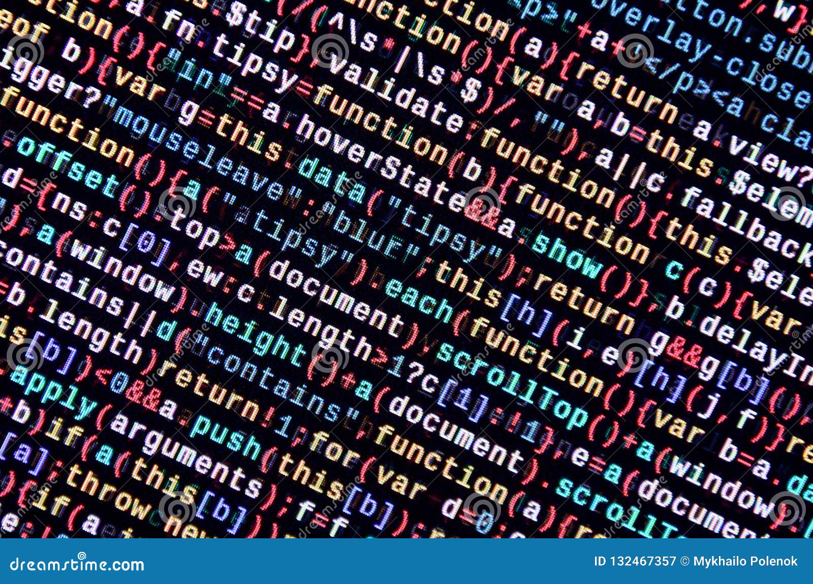 Javascript Functions Variables Objects Monitor Closeup Of Function Source Code Stock