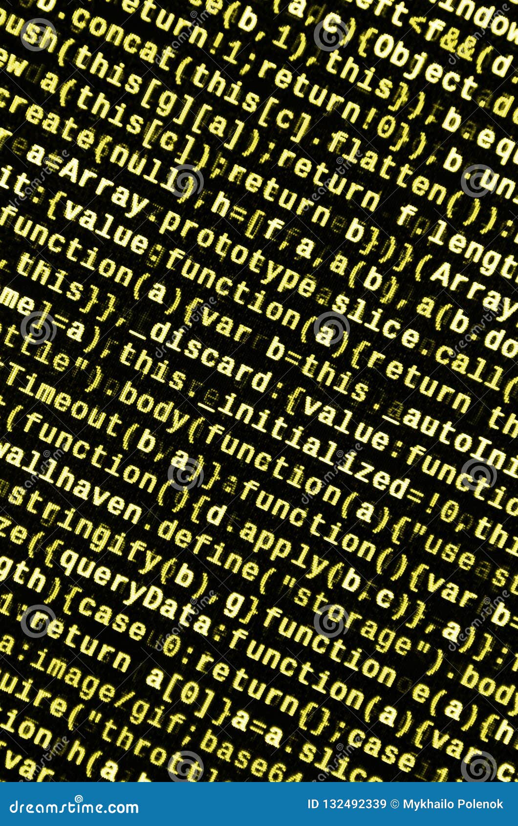 Javascript Functions Variables Objects Monitor Closeup Of Function Source Code Stock