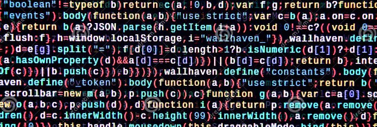Javascript Functions, Variables, Objects. Monitor Closeup of Function Source Code Stock Image ...