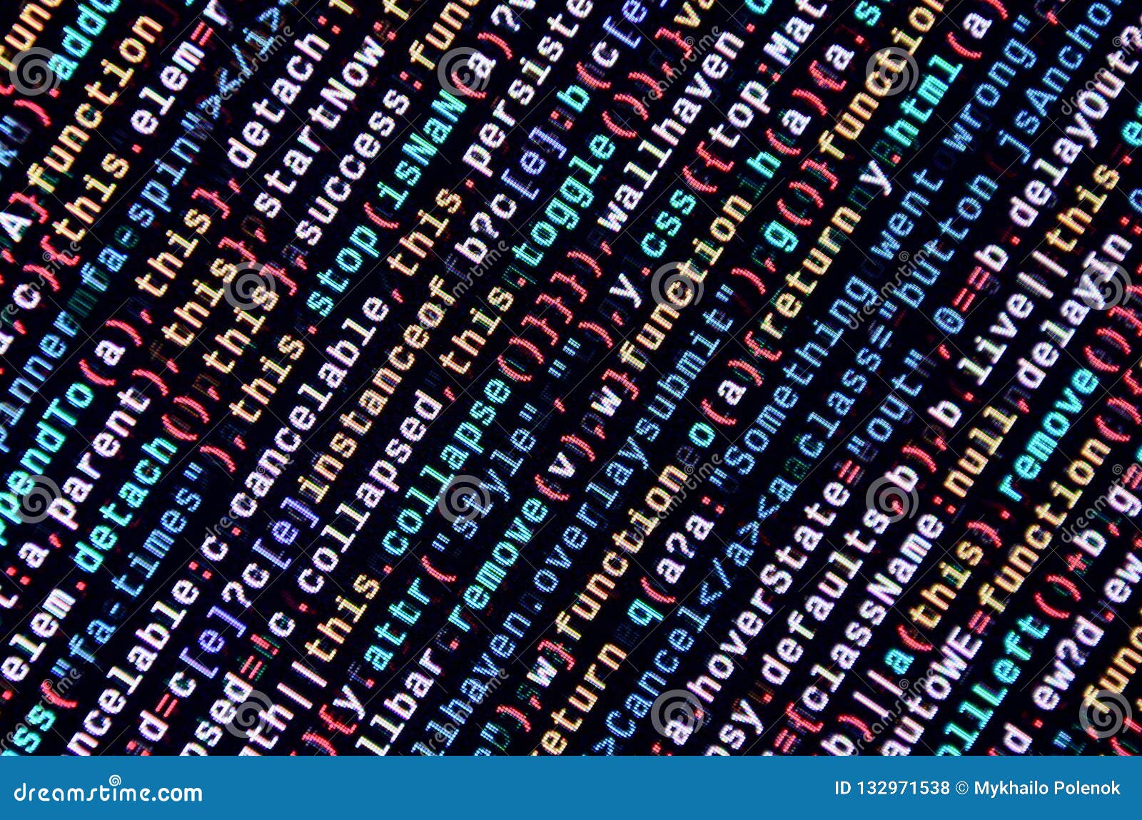 Javascript Functions Variables Objects Monitor Closeup Of Function Source Code Stock