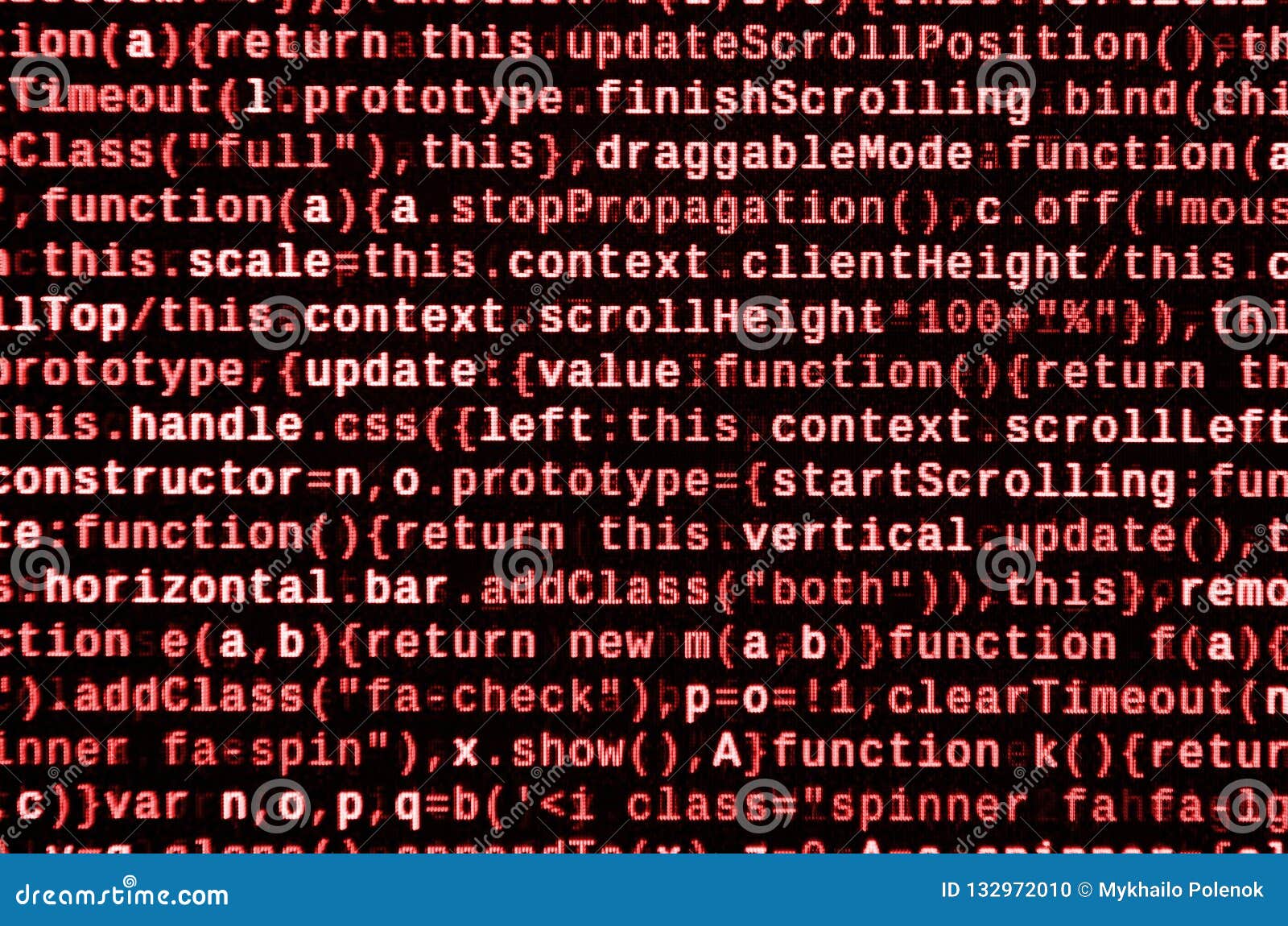 Javascript Functions Variables Objects Monitor Closeup Of Function Source Code Stock