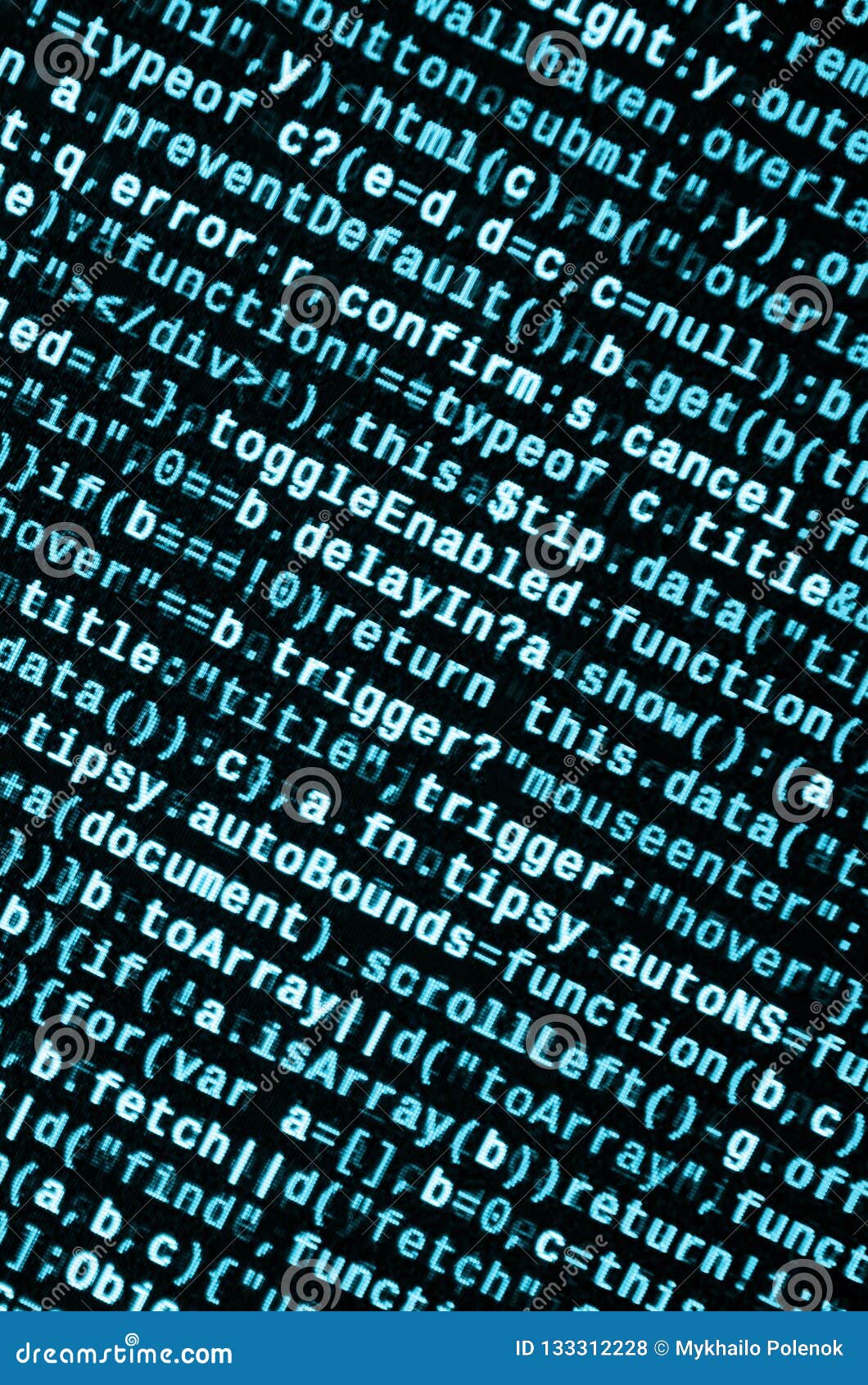 Javascript Functions Variables Objects Monitor Closeup Of Function Source Code Stock