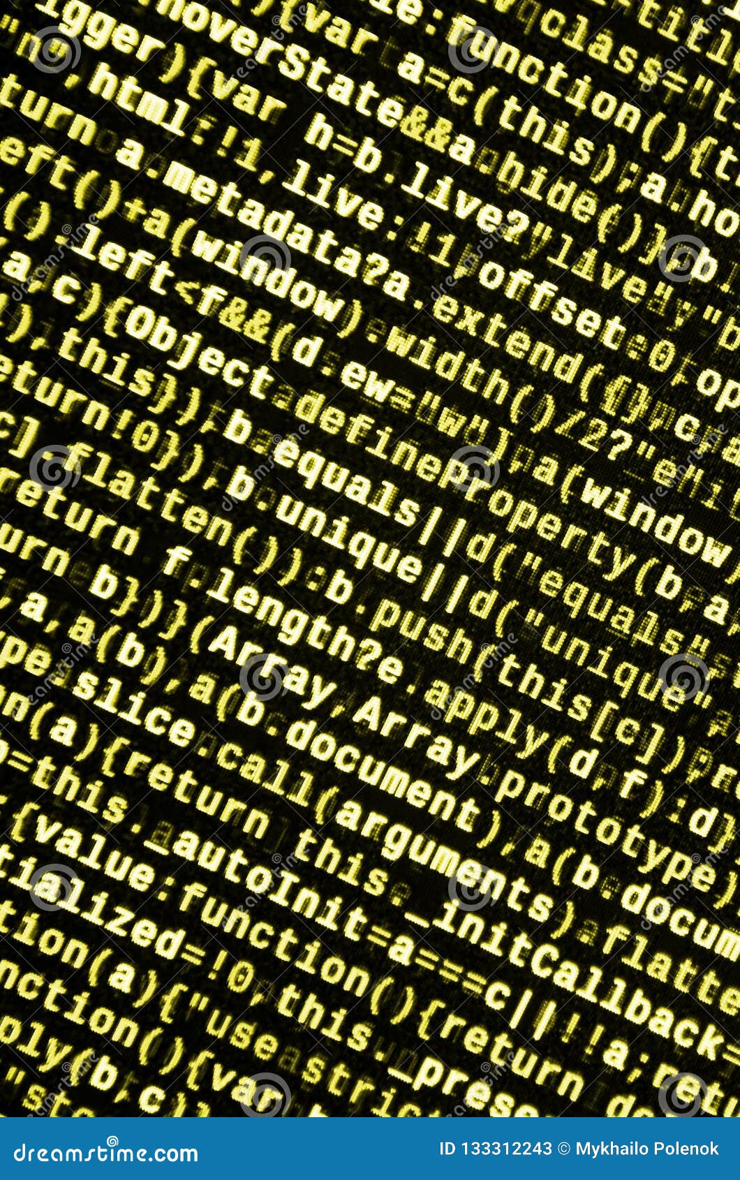 Javascript Functions Variables Objects Monitor Closeup Of Function Source Code Stock