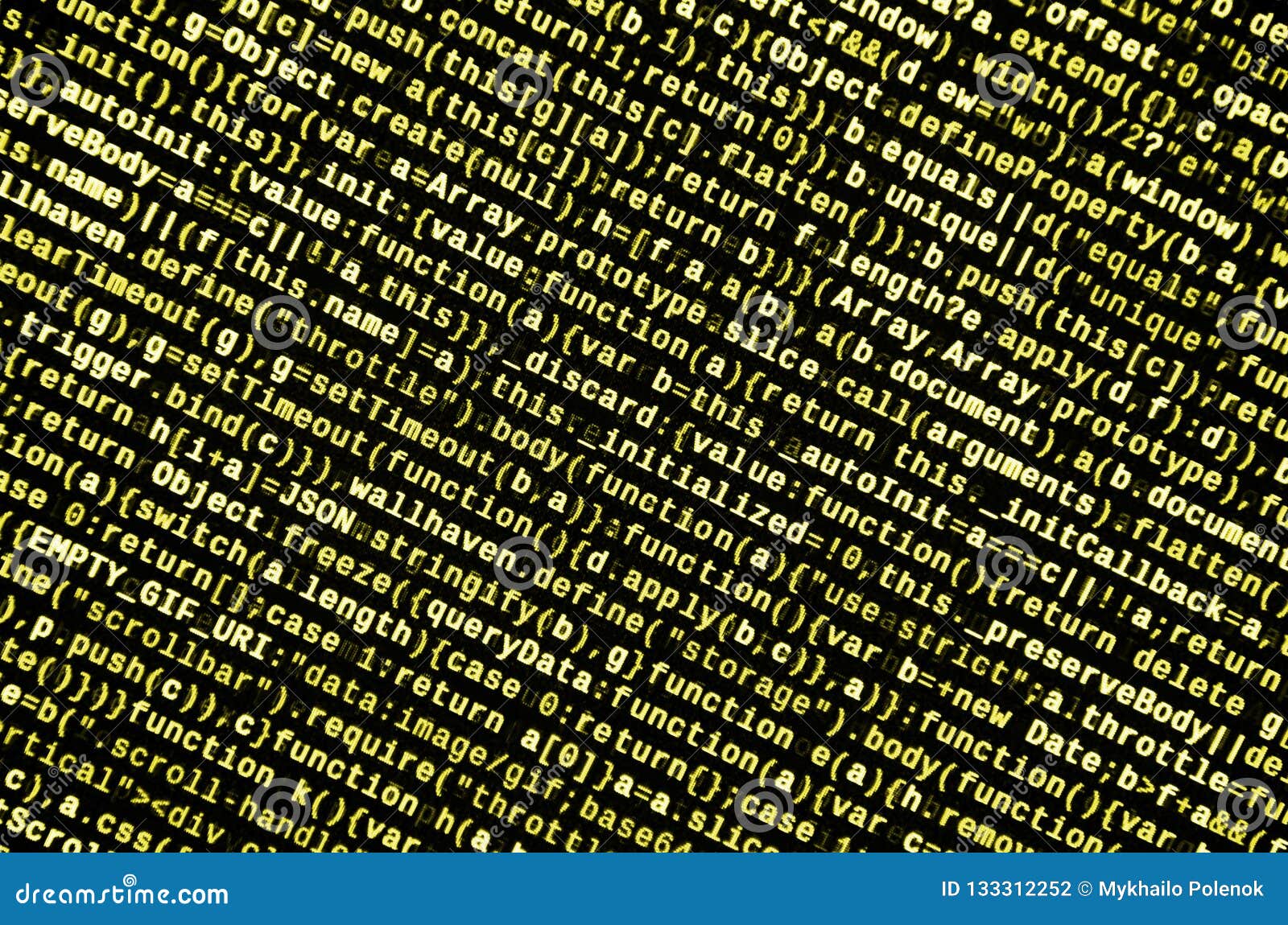 Javascript Functions Variables Objects Monitor Closeup Of Function Source Code Stock