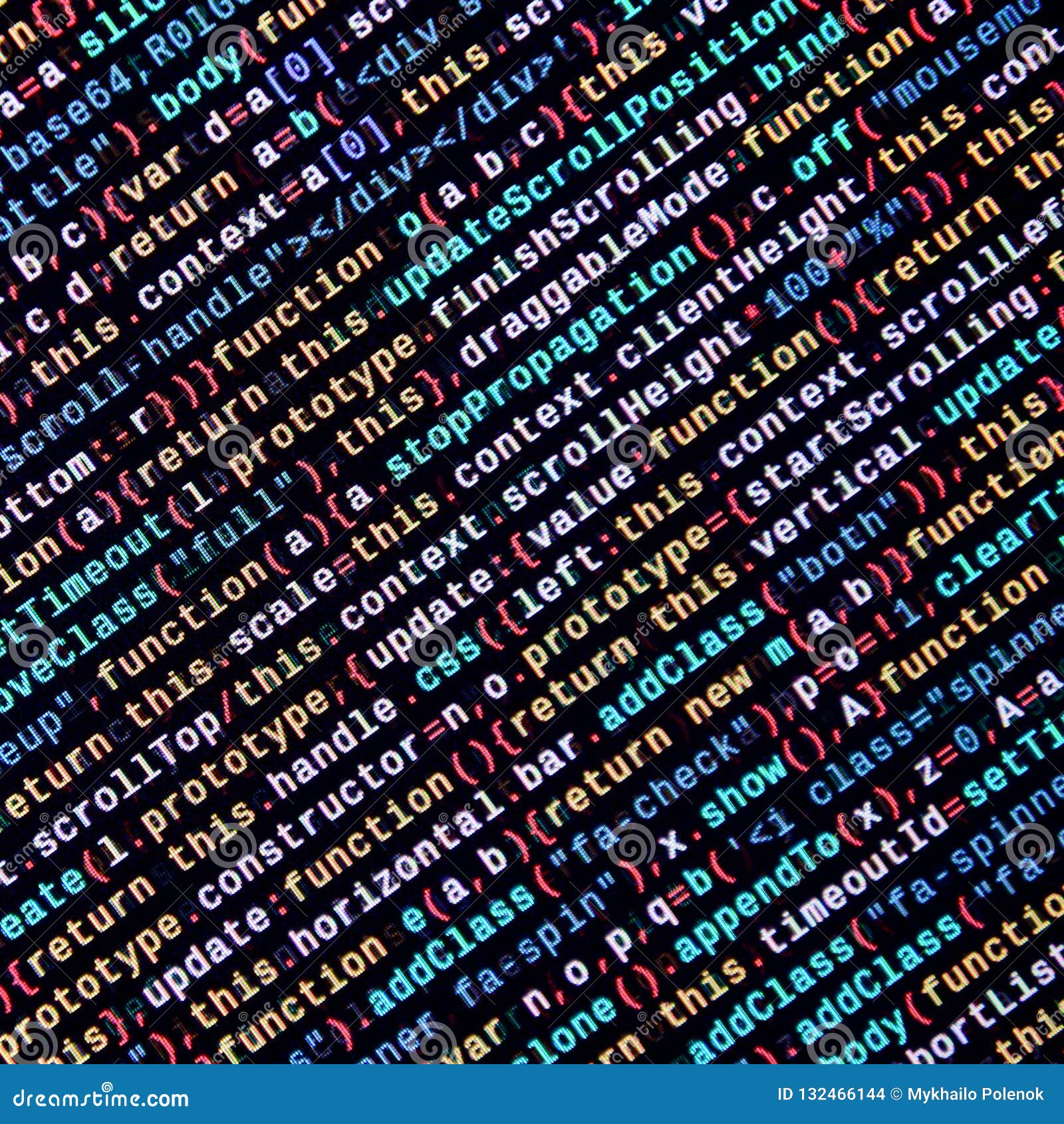 Javascript Functions Variables Objects Monitor Closeup Of Function Source Code Stock