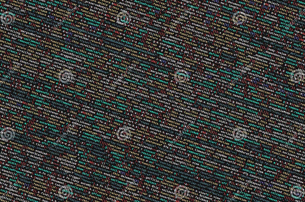 Javascript Functions, Variables, Objects. Monitor Closeup of Function ...