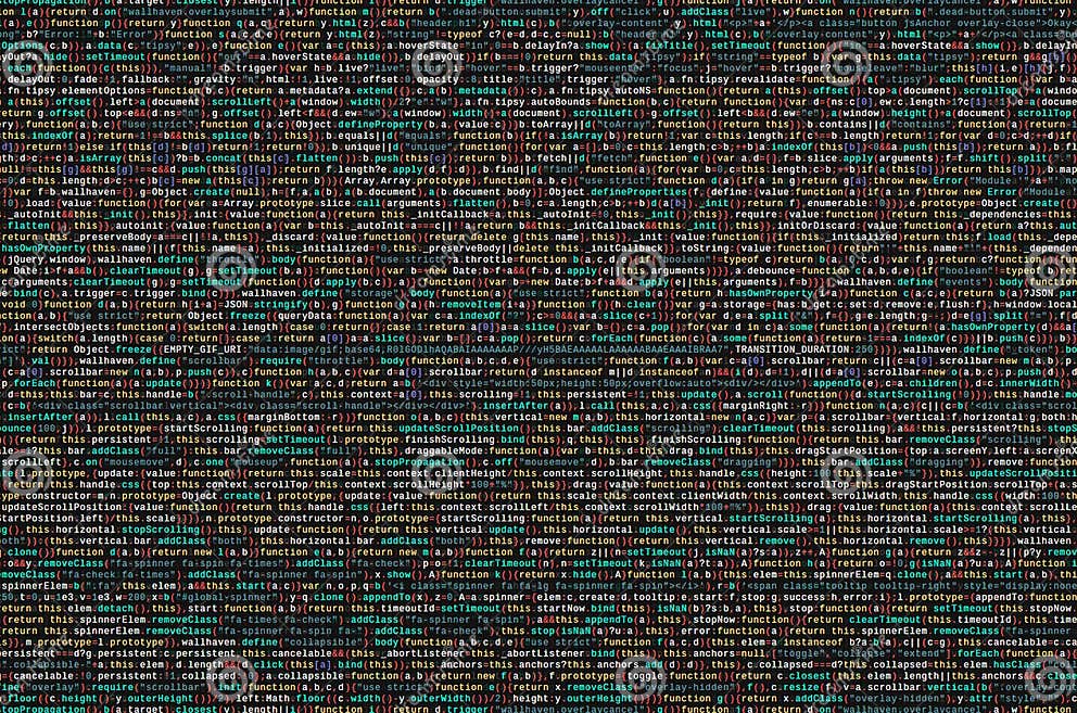 Javascript Functions, Variables, Objects. Monitor Closeup of Function ...