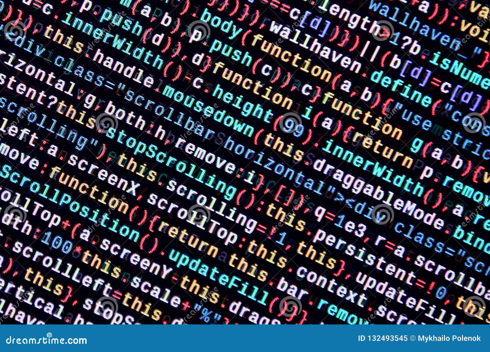 Javascript Functions Variables Objects Monitor Closeup Of Function Source Code Stock
