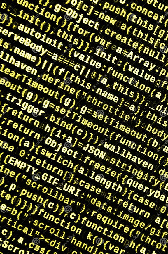 Javascript Functions, Variables, Objects. Monitor Closeup of Function ...
