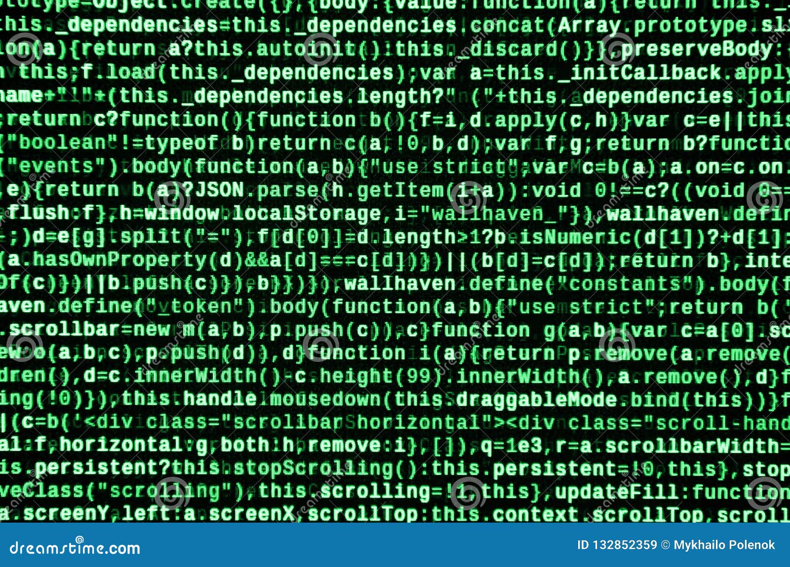 Javascript Functions Variables Objects Monitor Closeup Of Function Source Code Stock