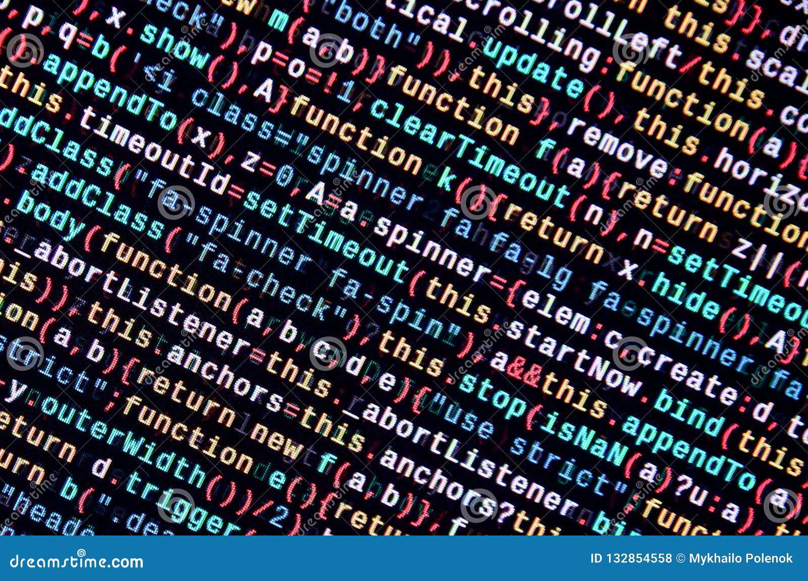 Javascript Functions Variables Objects Monitor Closeup Of Function Source Code Stock