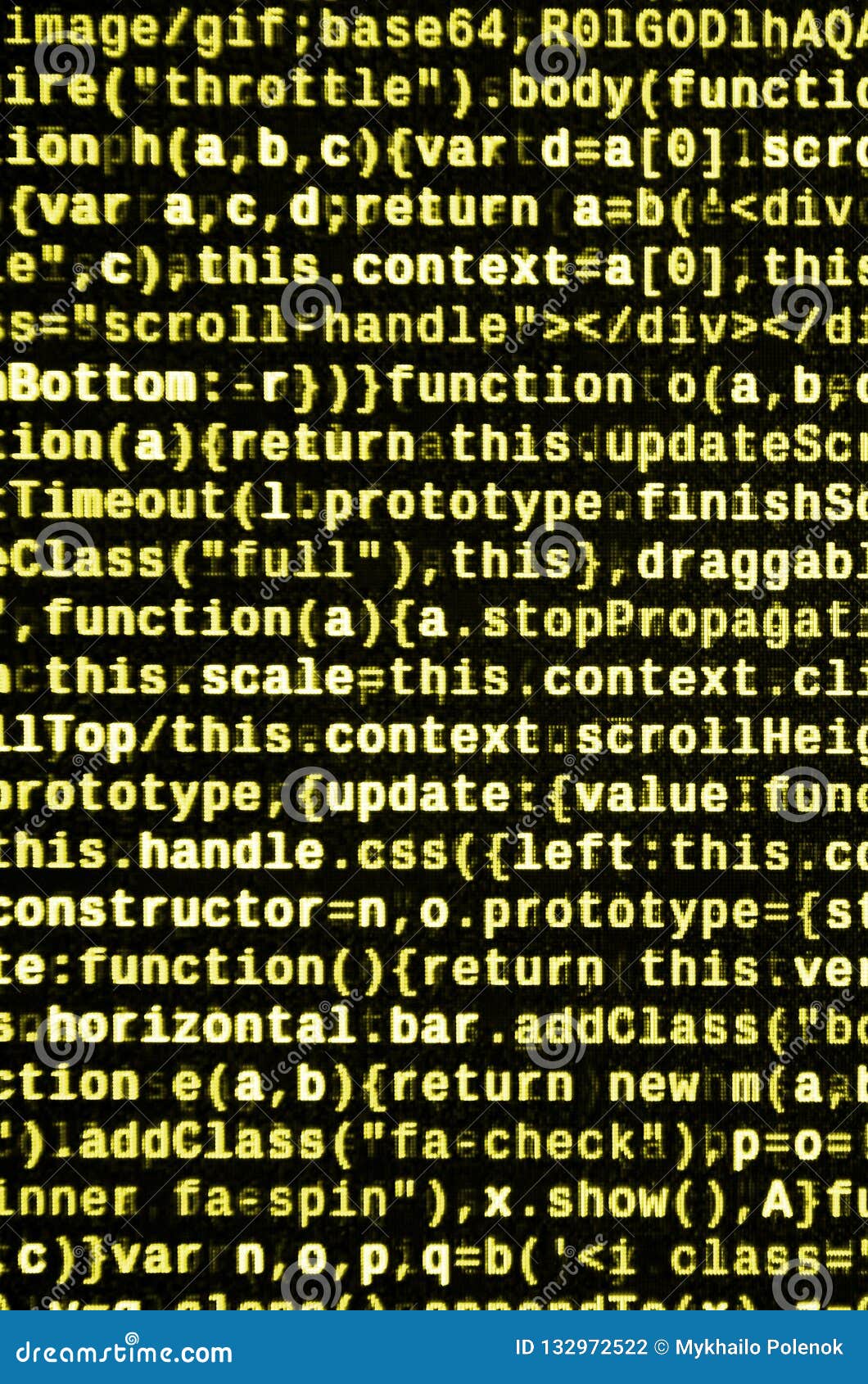 Javascript Functions, Variables, Objects. Monitor Closeup of Function ...