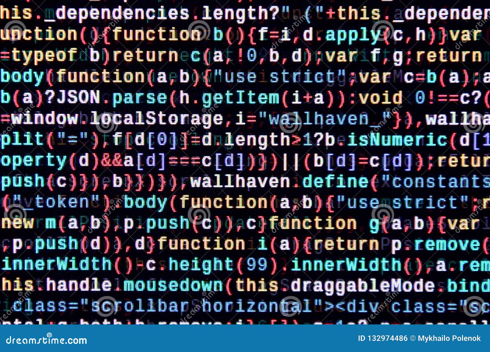 Javascript Functions, Variables, Objects. Monitor Closeup of Function ...