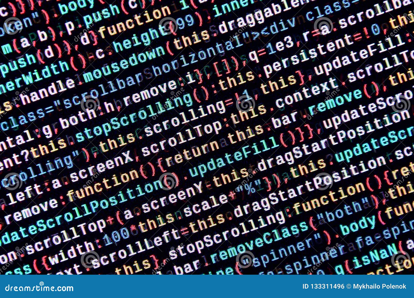 Javascript Functions Variables Objects Monitor Closeup Of Function Source Code Stock