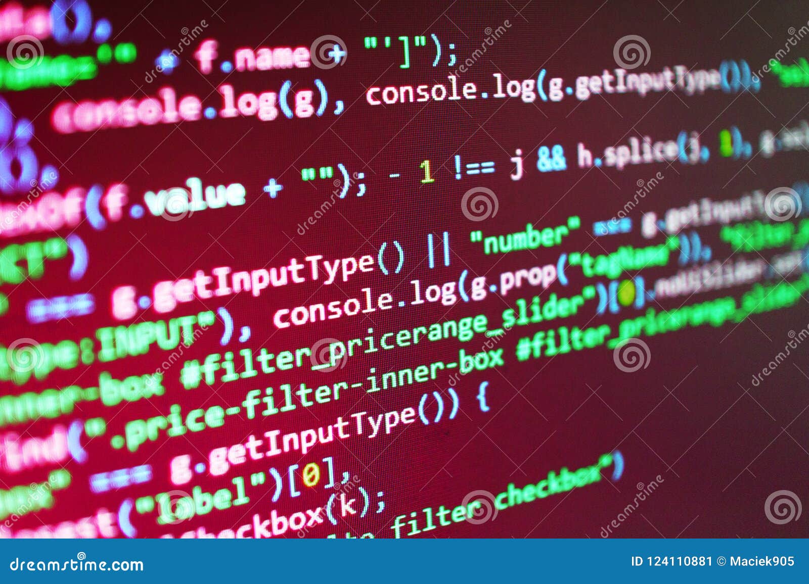 Javascript Functions Variables Objects Stock Image Image Of Code Computer 124110881