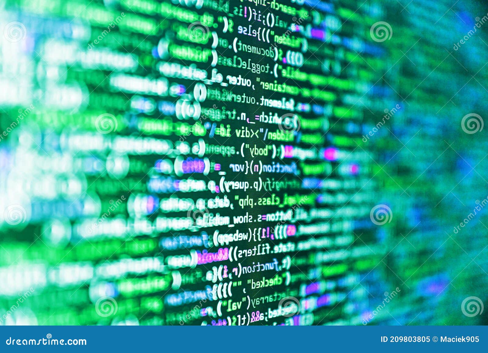 Javascript Functions Variables Objects Programmer Working On Computer Screen Stock Image