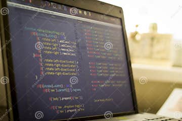 Javascript and HTML Front-end Code. Computer Programming Source Code Editorial Photography ...