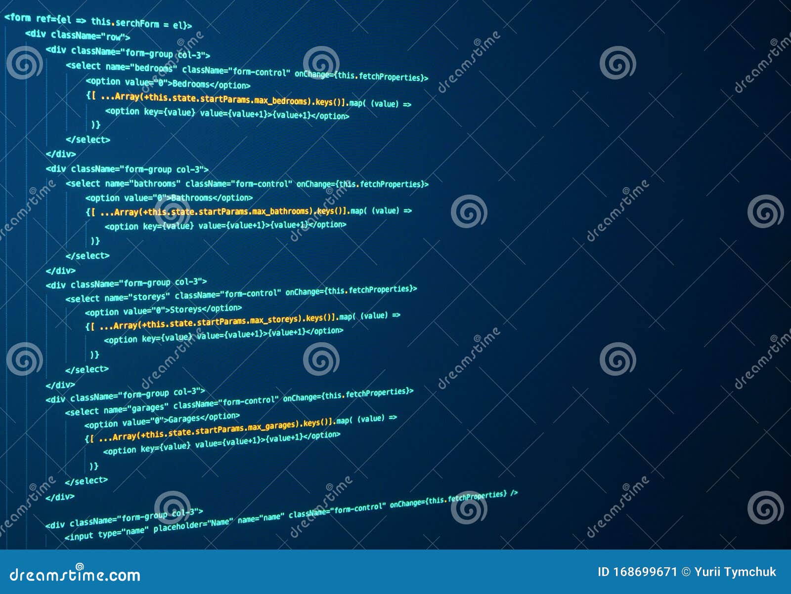 Javascript React Code Software Source Code Programming Code On Computer Screentechnology