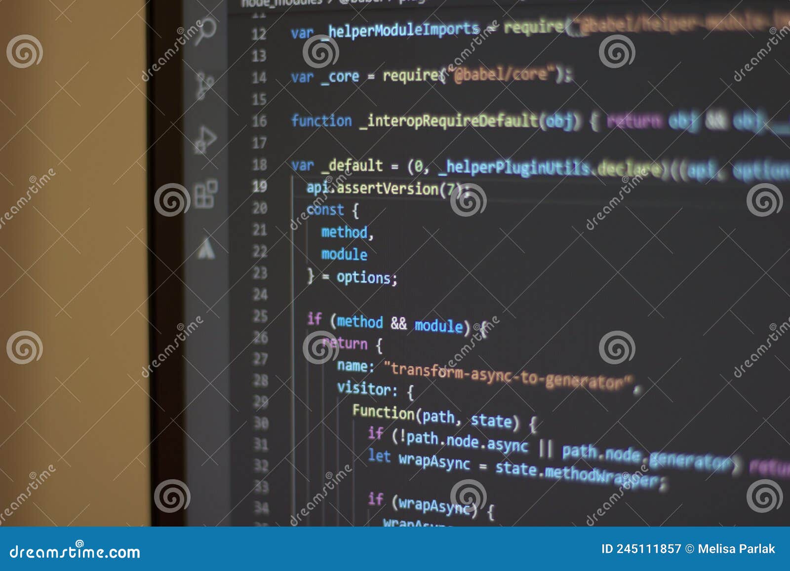 Javascript Programming with Code Editor Stock Image - Image of host ...