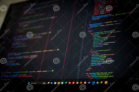 Javascript Programming Language Code In Text Editor Stock Image Image Of Exploit Protect