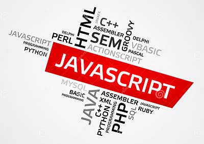 JAVASCRIPT Word Cloud, Tag Cloud, Vector Graphics Stock Illustration ...