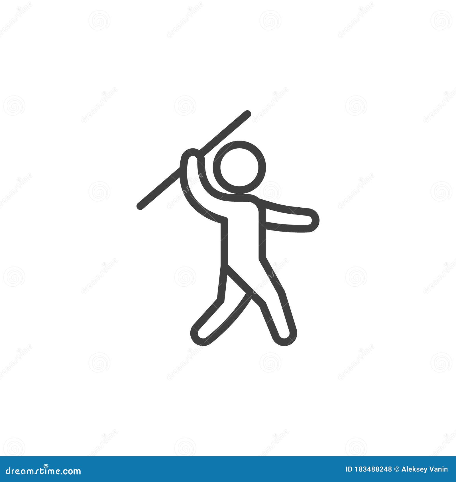 Javelin Thrower Line Icon Vector Illustration | CartoonDealer.com ... Javelin Thrower Line Icon Vector Illustration | CartoonDealer.com ...