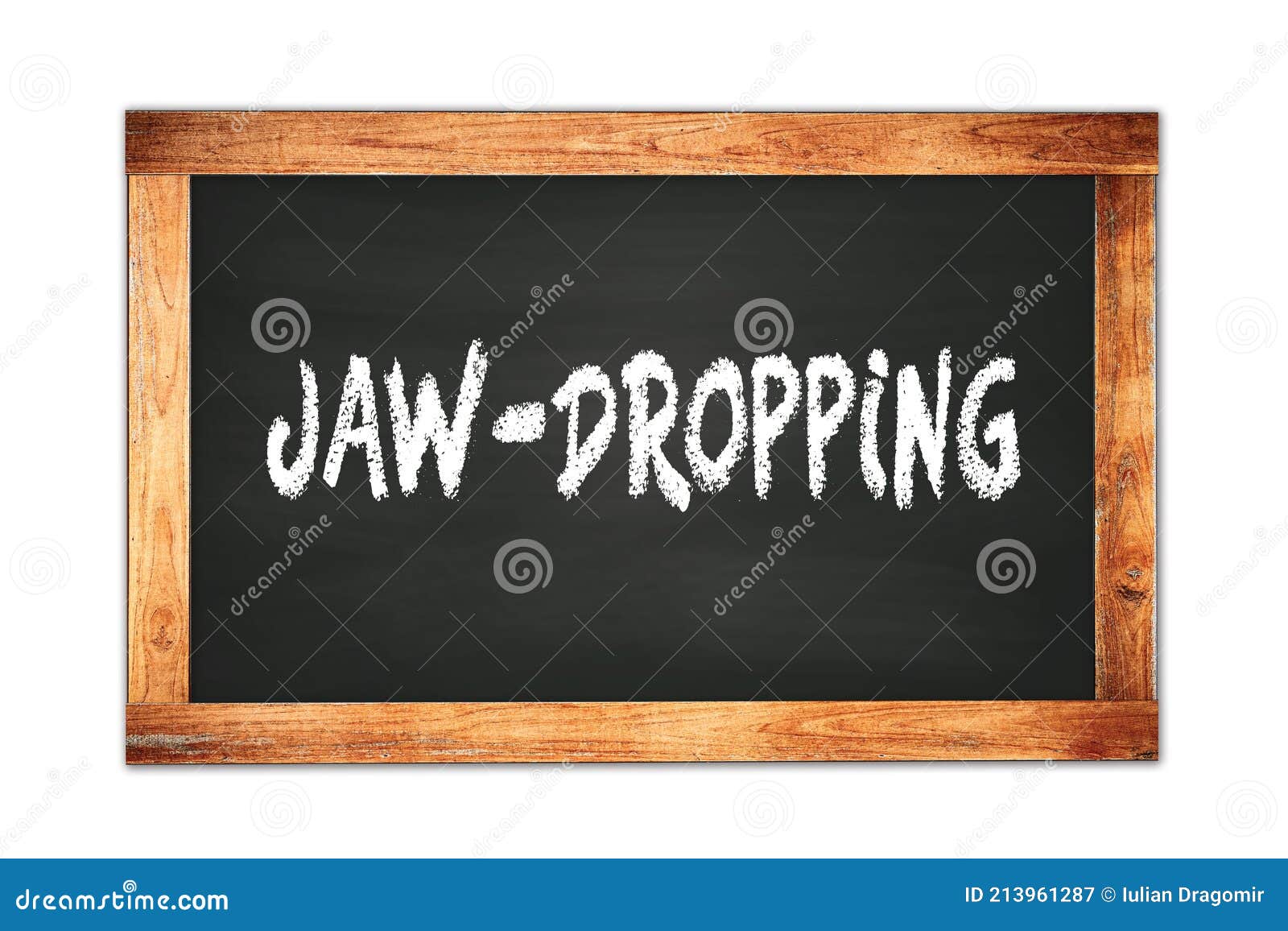 JAW-DROPPING Text Written on Wooden Frame School Blackboard Stock ...