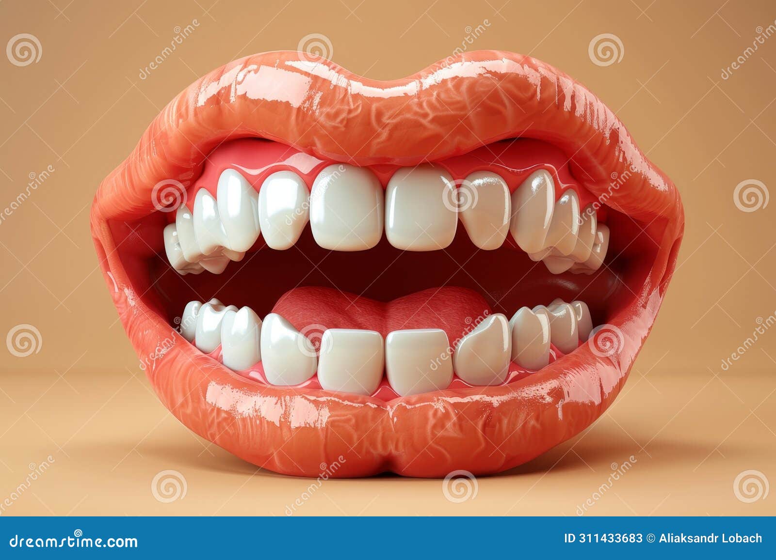 The Jaw with the Teeth is on the Table. 3d Illustration Stock ...
